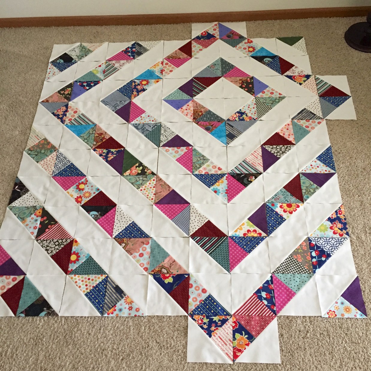 Scrappy Four Patch Charm Quilt – Monday Morning Designs